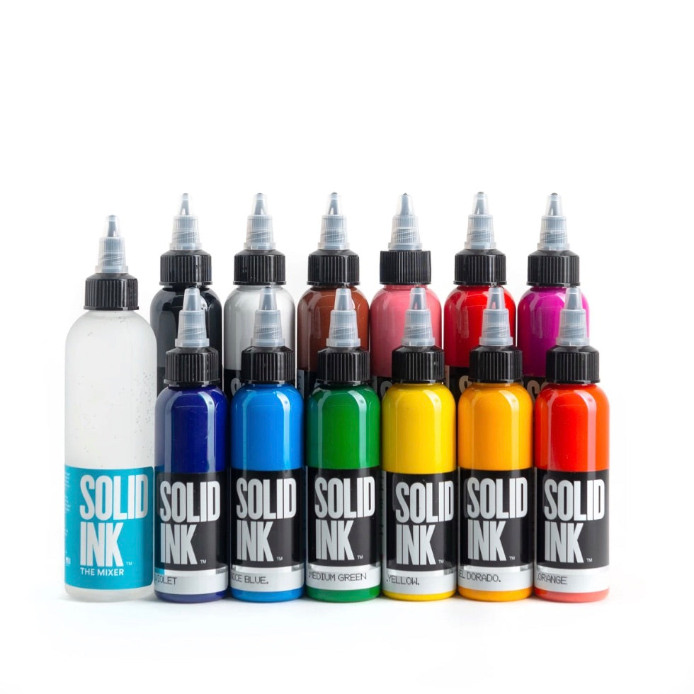 Solid Ink: 12 Color Set - Twelve One Ounce Bottles – Liberty® Tattoo Supply
